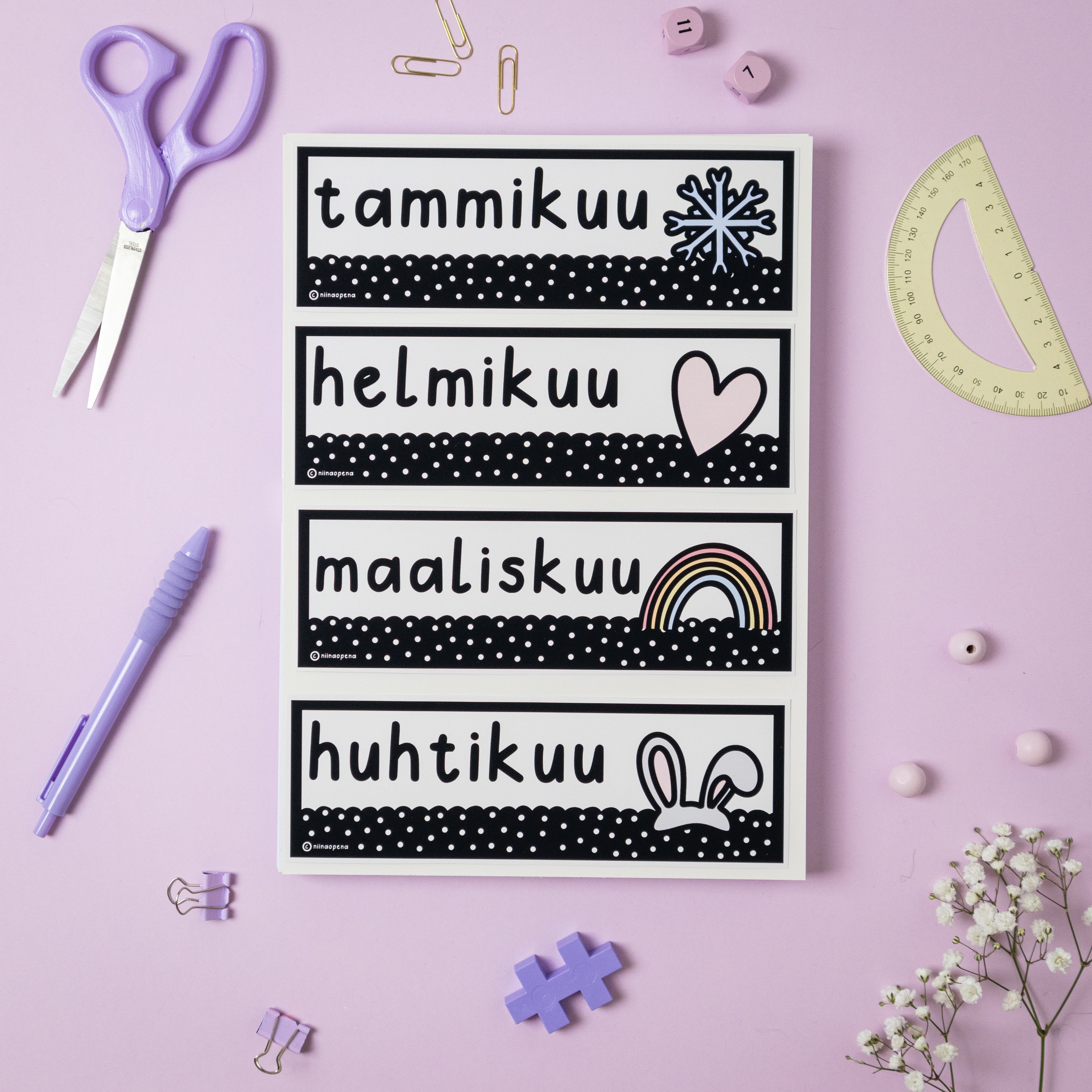 Viikonpäivät, kuukaudet ja vuodenajat 🇫🇮 – niinaopena